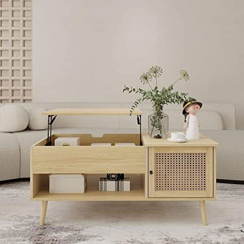JDZHAPPYLIFE Lift Top Coffee Table with Hidden Compartment Big Space ...