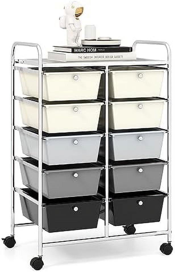 JDZYHJ 15-Drawer Drawer Carts - Mobile Rolling Utility Cart w/Wheels ...