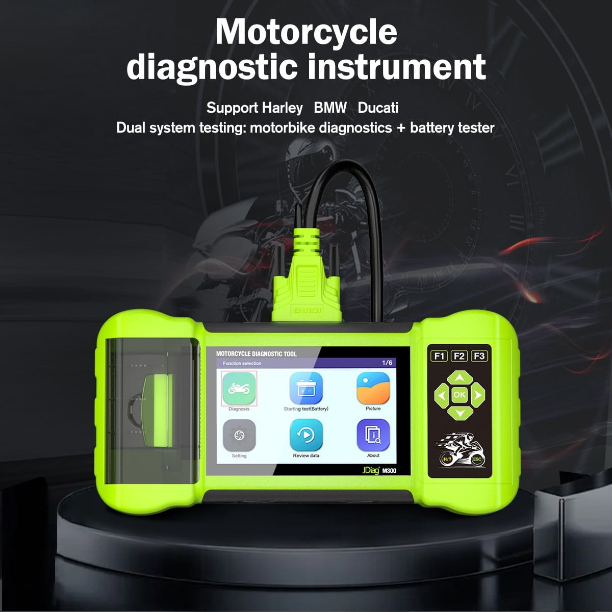 JDiag M300 Motorcycle Scanner All System Diagnostic Fault Code Reader W ...