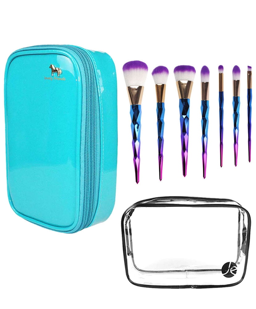 JE Bundle (3 PCS Set) Blue Bold Color + Clear PVC Cosmetic Bag + (7 PCS ...