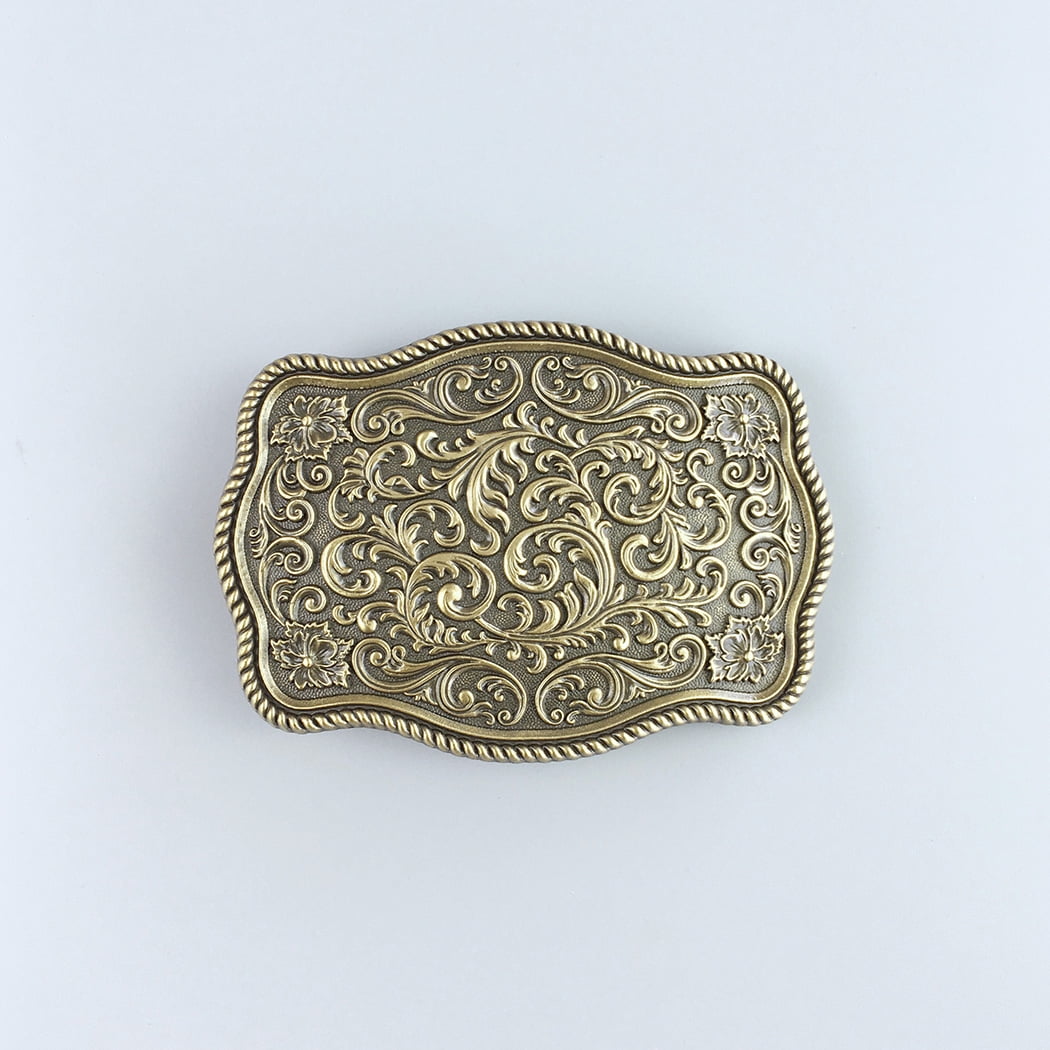 JEAN'S FRIEND Antique Bronze Plated Western Flower Pattern Rectangle ...