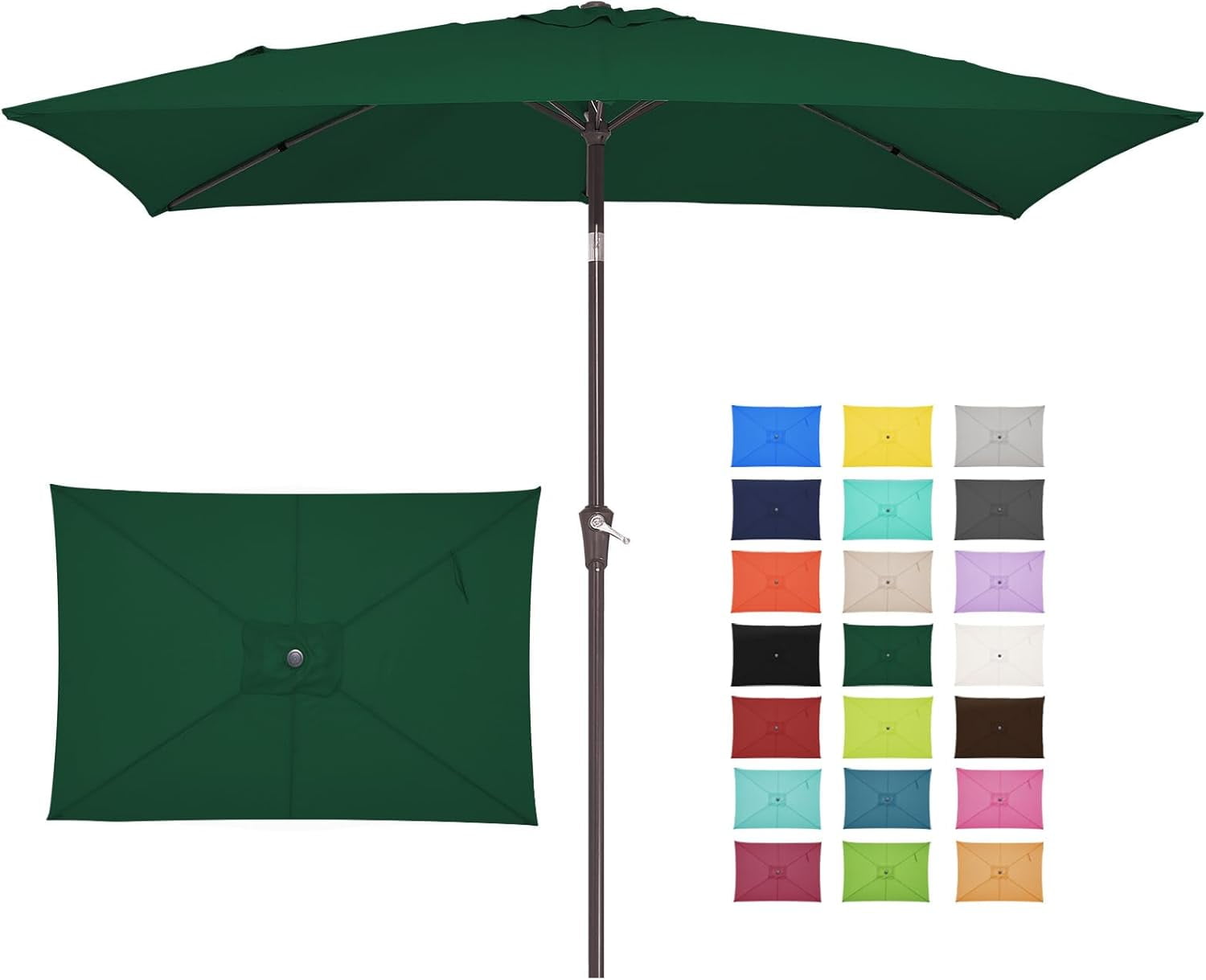 JEAREY 6.5x10 ft Rectangular Patio Umbrellas Outdoor Market Umbrella ...