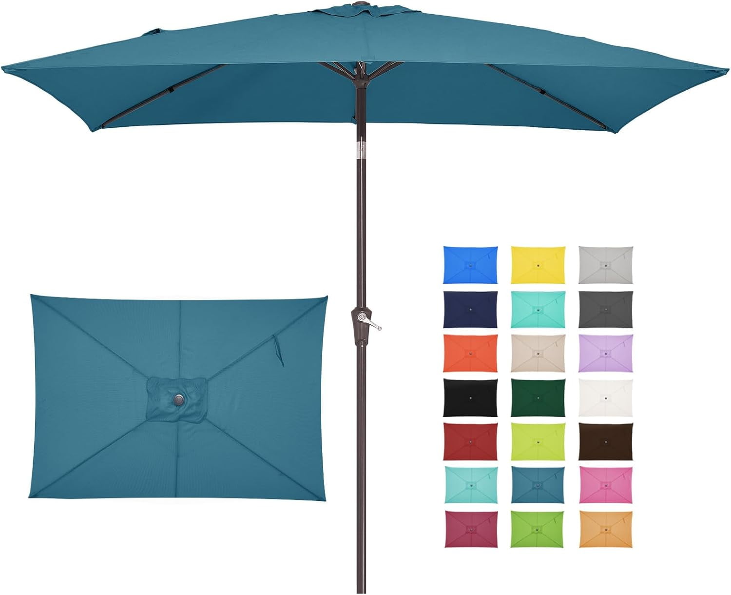 JEAREY 6.5x10 ft Rectangular Patio Umbrellas Outdoor Market Umbrella ...