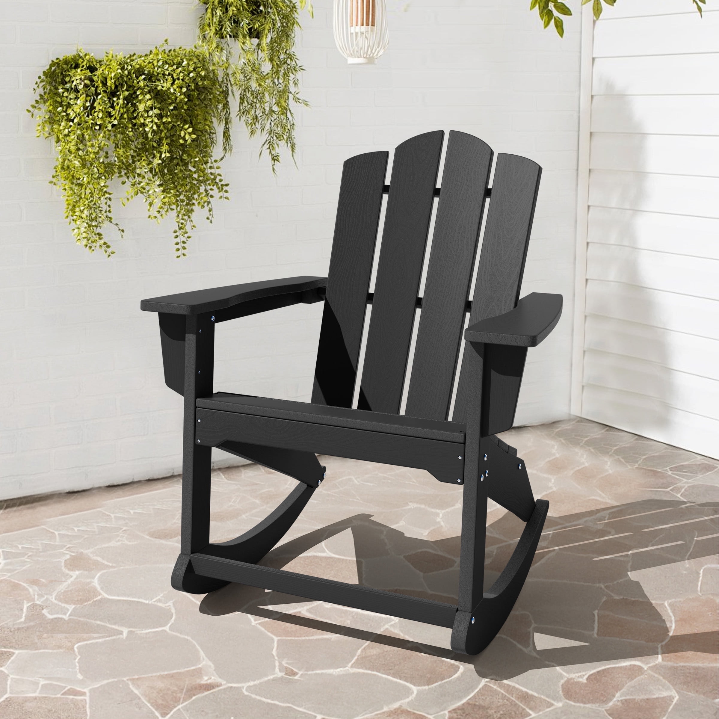 JEAREY Plastic Adirondack Rocking Chair,HDPE All-Weather Outdoor ...
