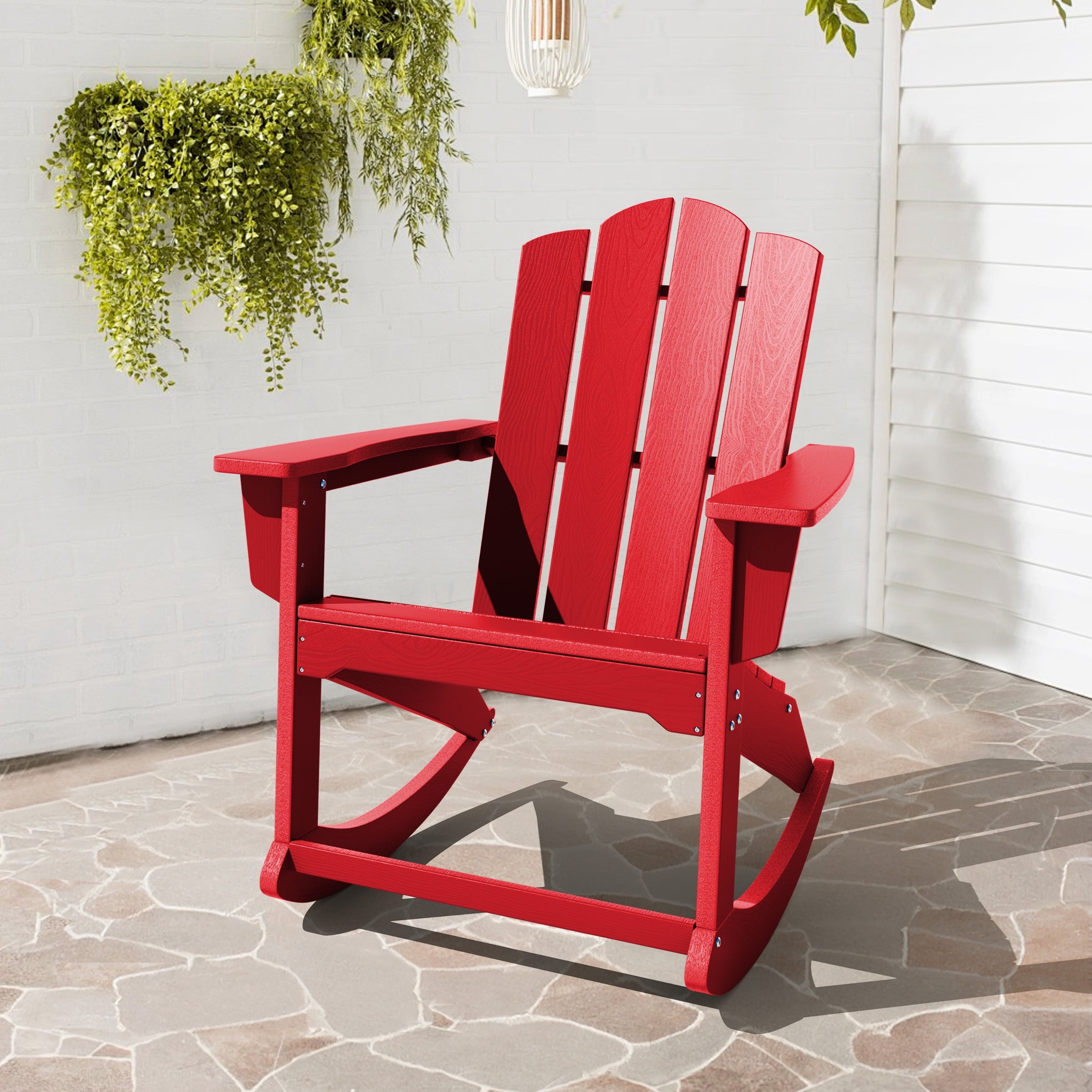 JEAREY Plastic Adirondack Rocking Chair,HDPE All-Weather Outdoor ...