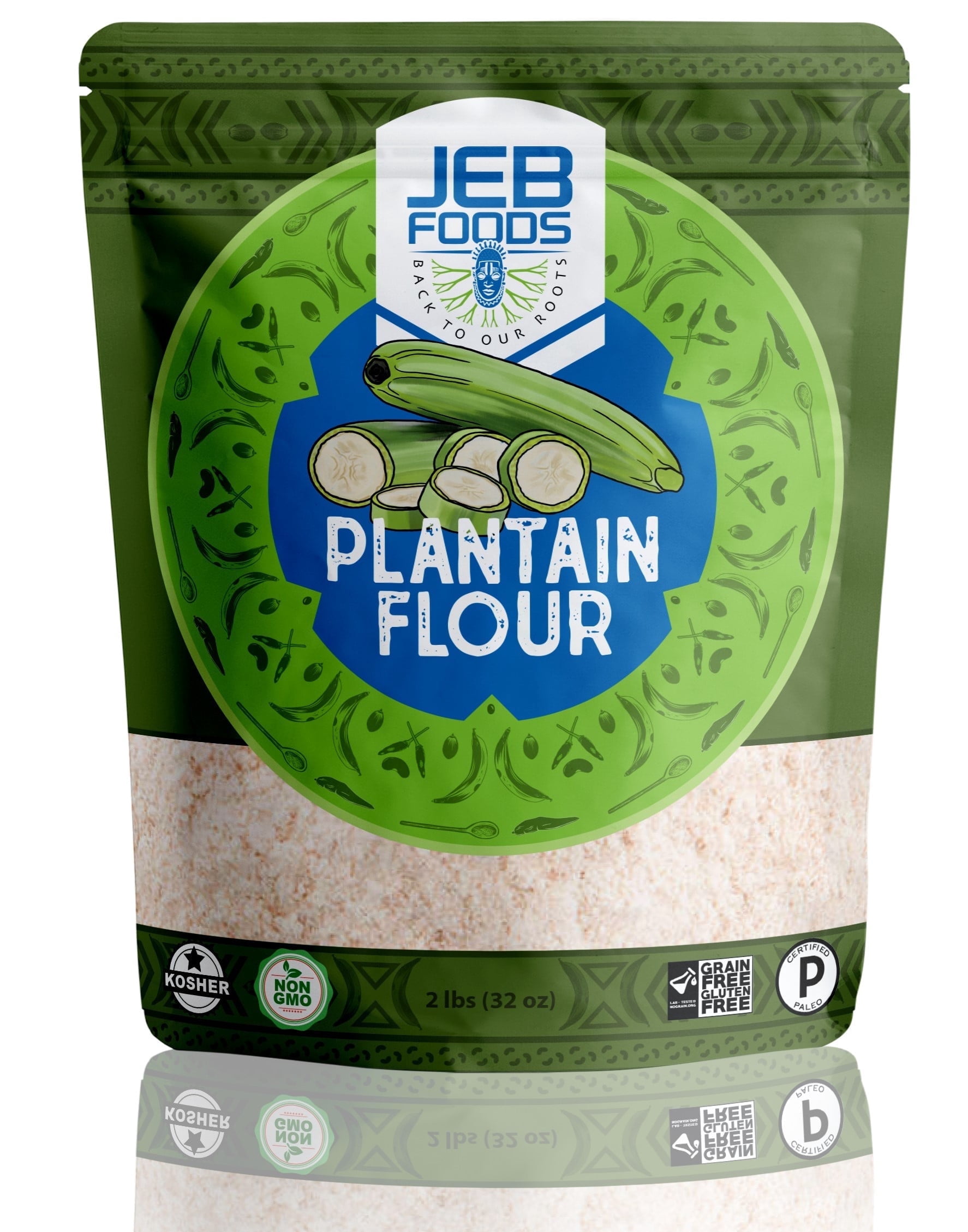 JEB FOODS Plantain flour - 2 LB 100% Pure Africa Green Plantain Flour ...