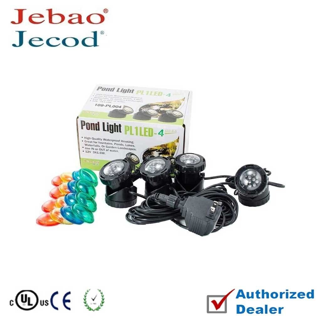 JEBAO 4 SUBMERSIBLE LED LIGHT KIT FOR FISH POND UNDERWATER FOUNTAIN ...