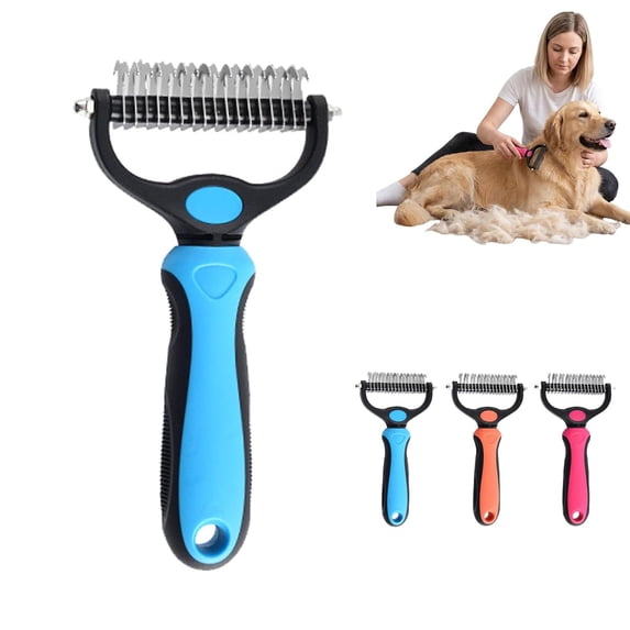 JEBTBFZE Pet Pro Grooming Tool, Dual-Sided Deshedding Comb with Self ...