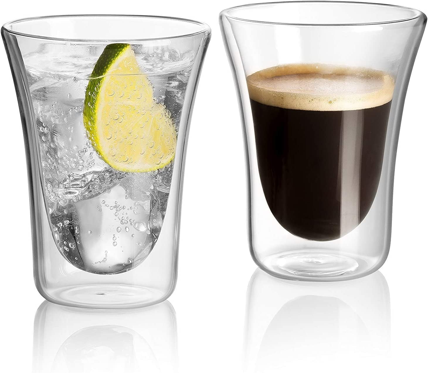 JECOBI Double Wall Insulated Glass Cups 10.oz Set of 2. HAND MADE For ...