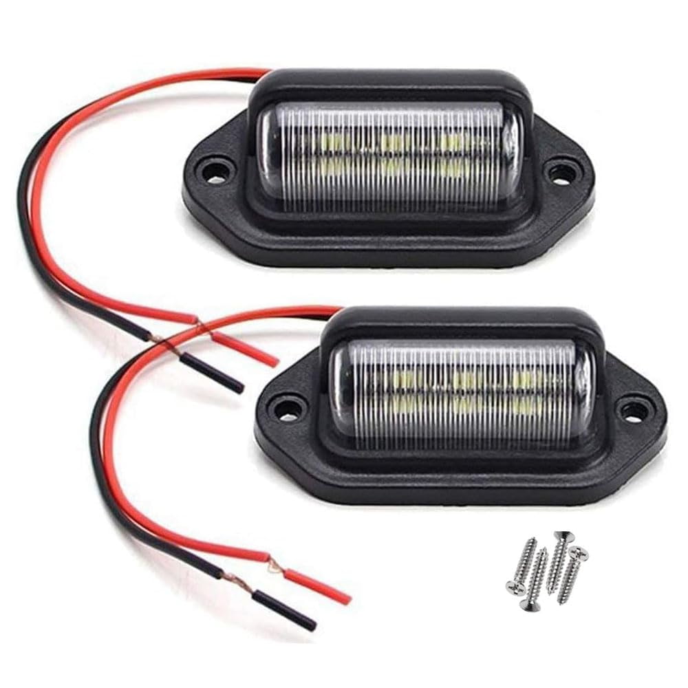 JEDEW 2 PACK License KEF16 Plate Light, 12V 6-SMD LED License Plate ...