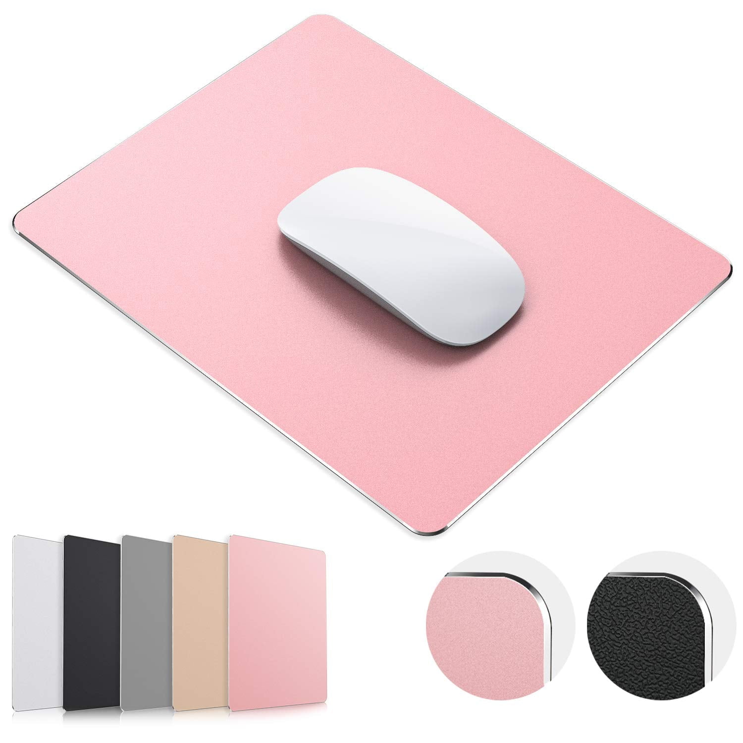 JEDIA Mouse Pad, Rose Gold Hard Metal Aluminum Mouse Pad, Premium Dual ...