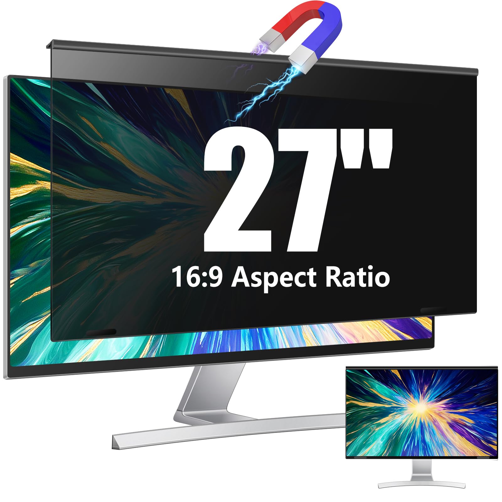 JEEETINTX Magnetic Computer Privacy Screen Filter 27 inch 16:9 ...