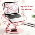 JEEJIA Laptop Stand Pink, Adjustable 360° Smooth Rotation, Open Heat ...