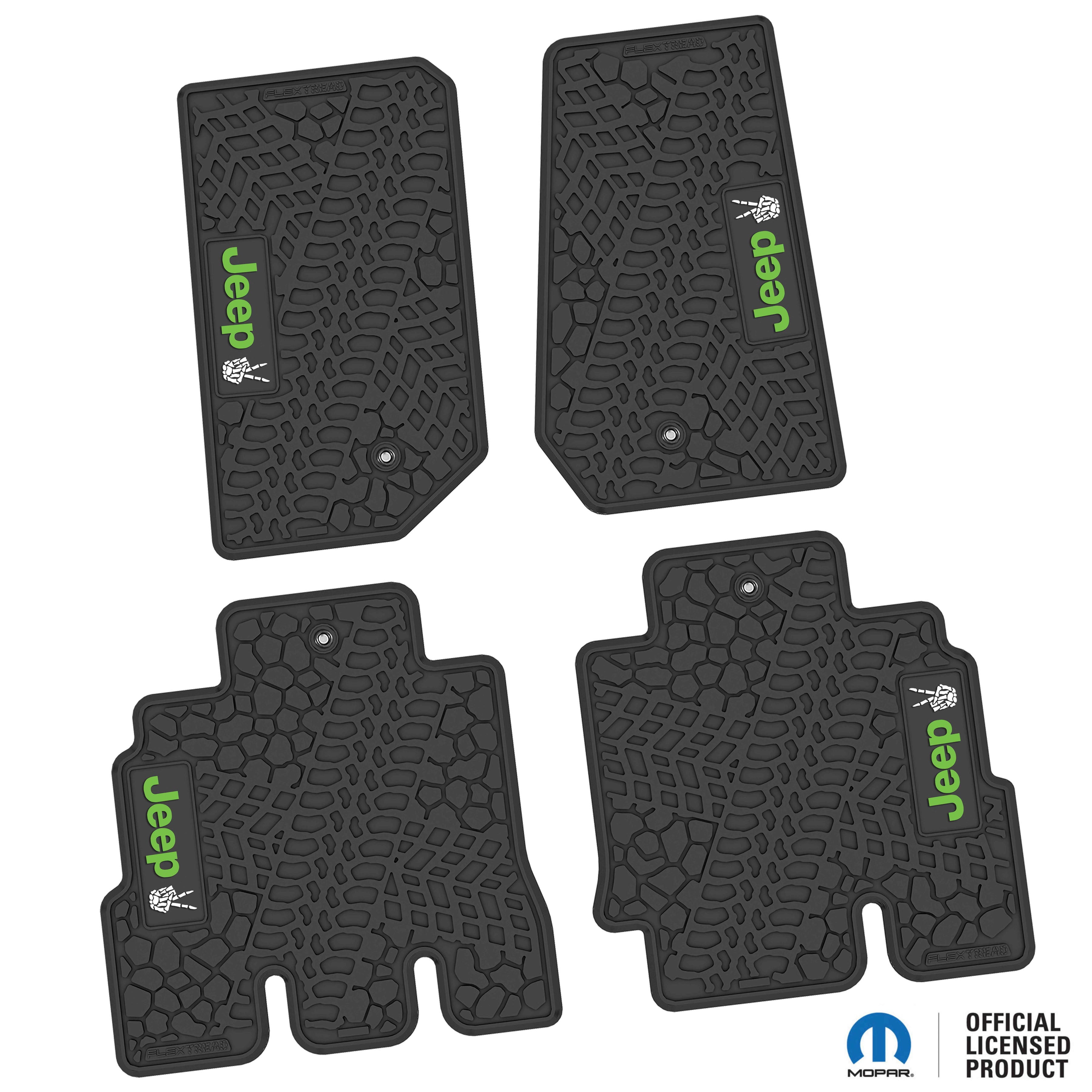 JEEP Floor Mats 07-13 JEEP JKU 4 Piece w/ JEEP Peace Sign Insert ...