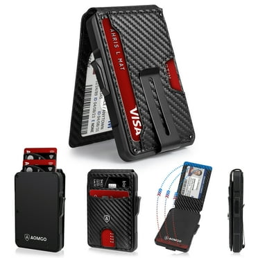 Carbon Wallets For Men - Slim RFID Blocking Front Pocket Wallet with ...