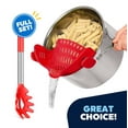 JEEXI Silicone Clip-On Pasta and Pot Strainer with Snap Handle - Red ...
