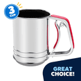 JEEXI Stainless Steel Flour Sifter, 3 Cup Capacity, Soft Grip Handle ...
