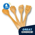 JEEXI 4-Piece Bamboo Cooking Utensils Set with Wooden Handles, Nonstick ...