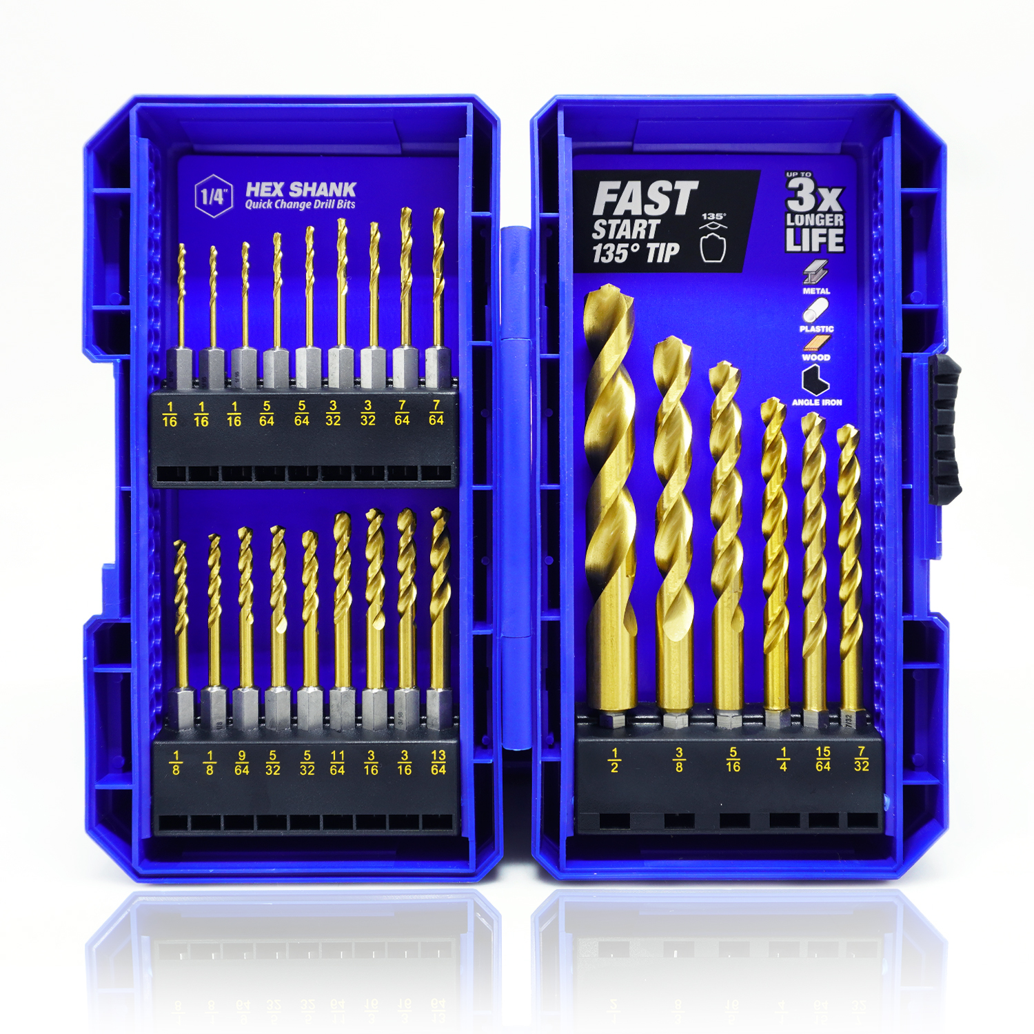 Tooluxe 10171L 13-Piece Titanium Drill Bit Set | 1/4-Inch Hex Shank ... Tooluxe 10171L 13-Piece Titanium Drill Bit Set | 1/4-Inch Hex Shank ...