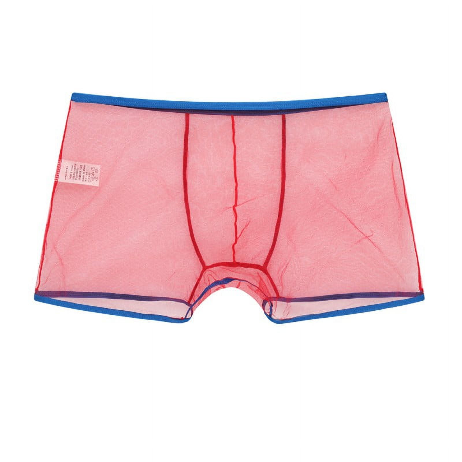 JEFFENLY 1 Pack Men Boxer Briefs Shorts Soft Underpants See-Through ...