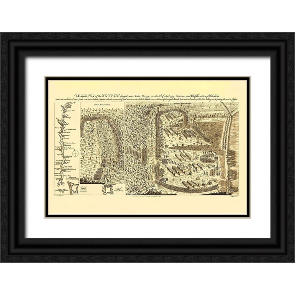 JEFFERYS 24x17 Black Ornate Wood Framed with Double Matting Museum Art ...