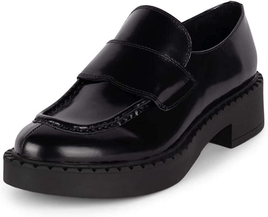 Jeffrey Campbell Librarian Vamp Moc-Toe Classic Penny Loafer Black Box ...