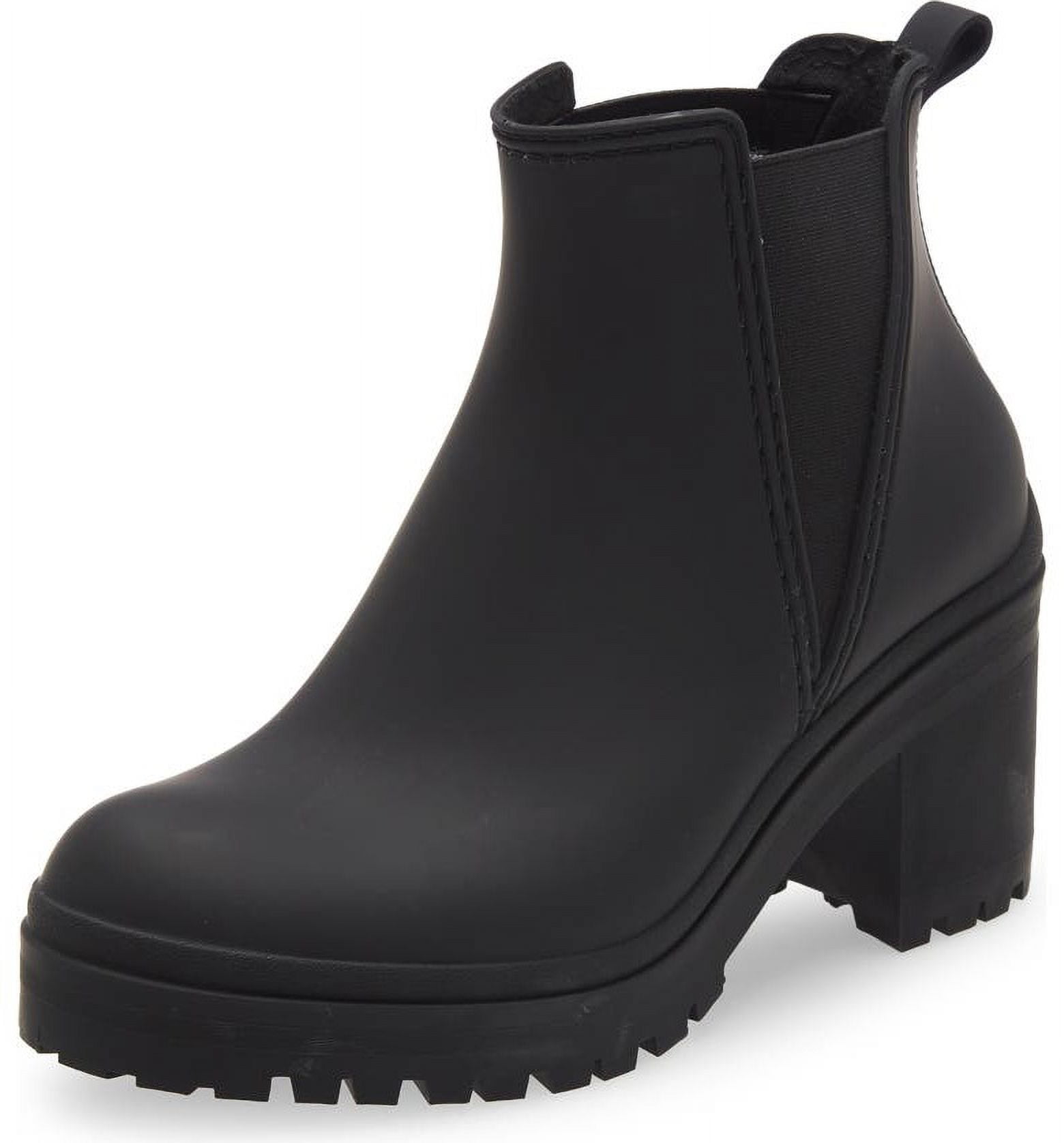 JEFFREY CAMPBELL Raining Almond-Toe Chunky Lug Sole Block Heel Booties ...