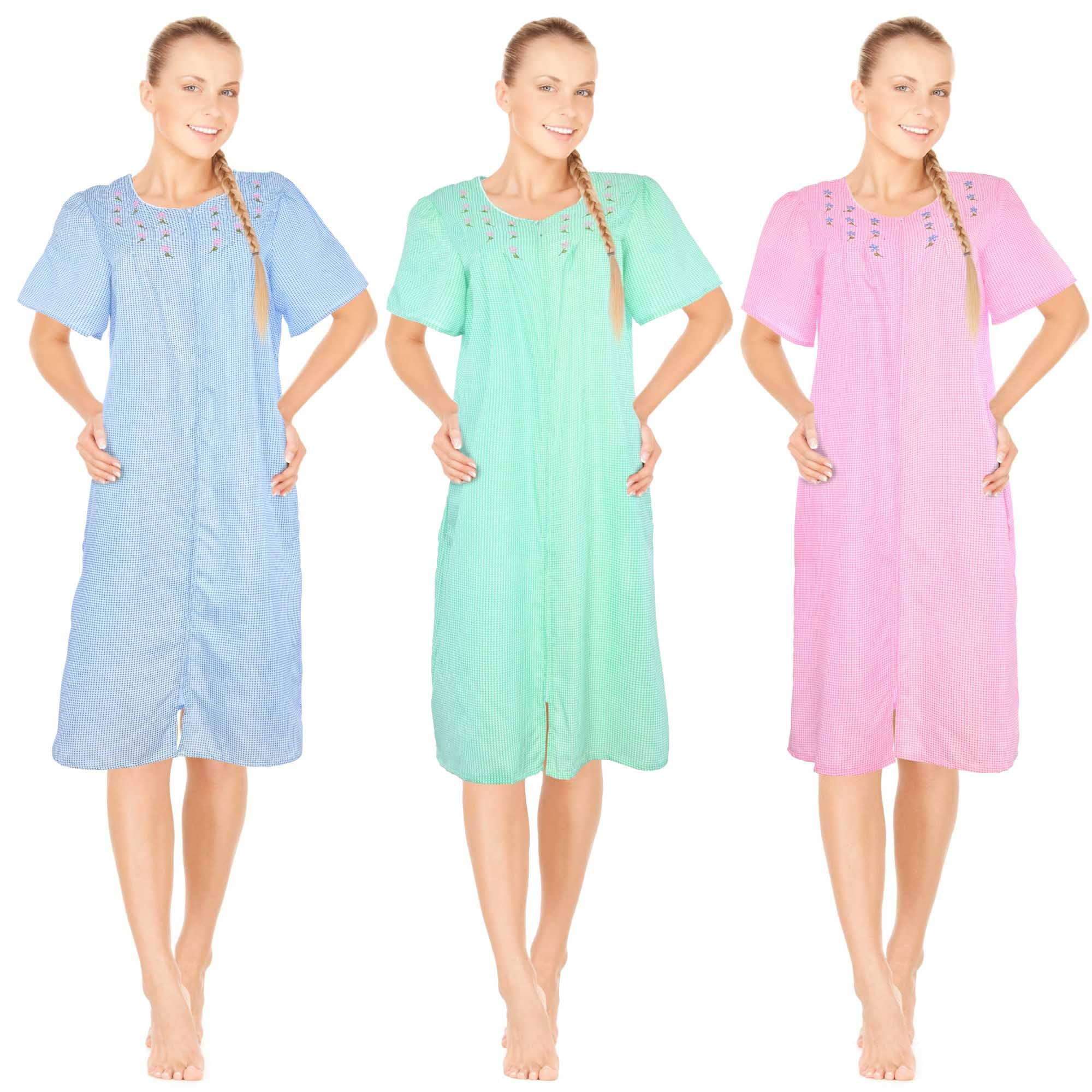 JEFFRICO 3 Pack House Dresses for Women with Pockets - Lightweight ...