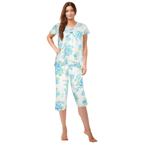 JEFFRICO Pajamas For Women Capri Set Sleepwear Soft Pajamas Short ...