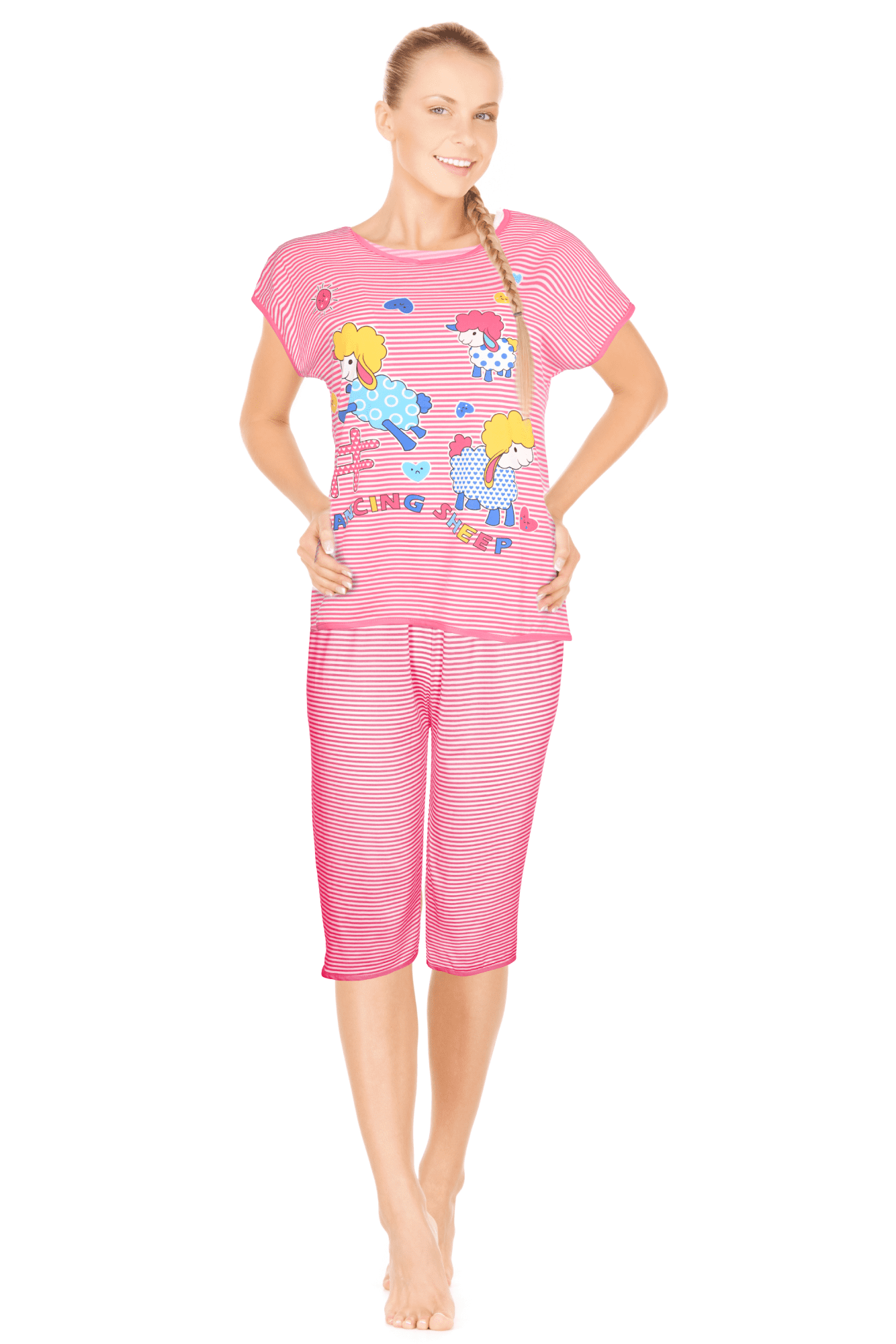 JEFFRICO Pajamas For Women Capri Set Sleepwear Soft Pajamas Short ...