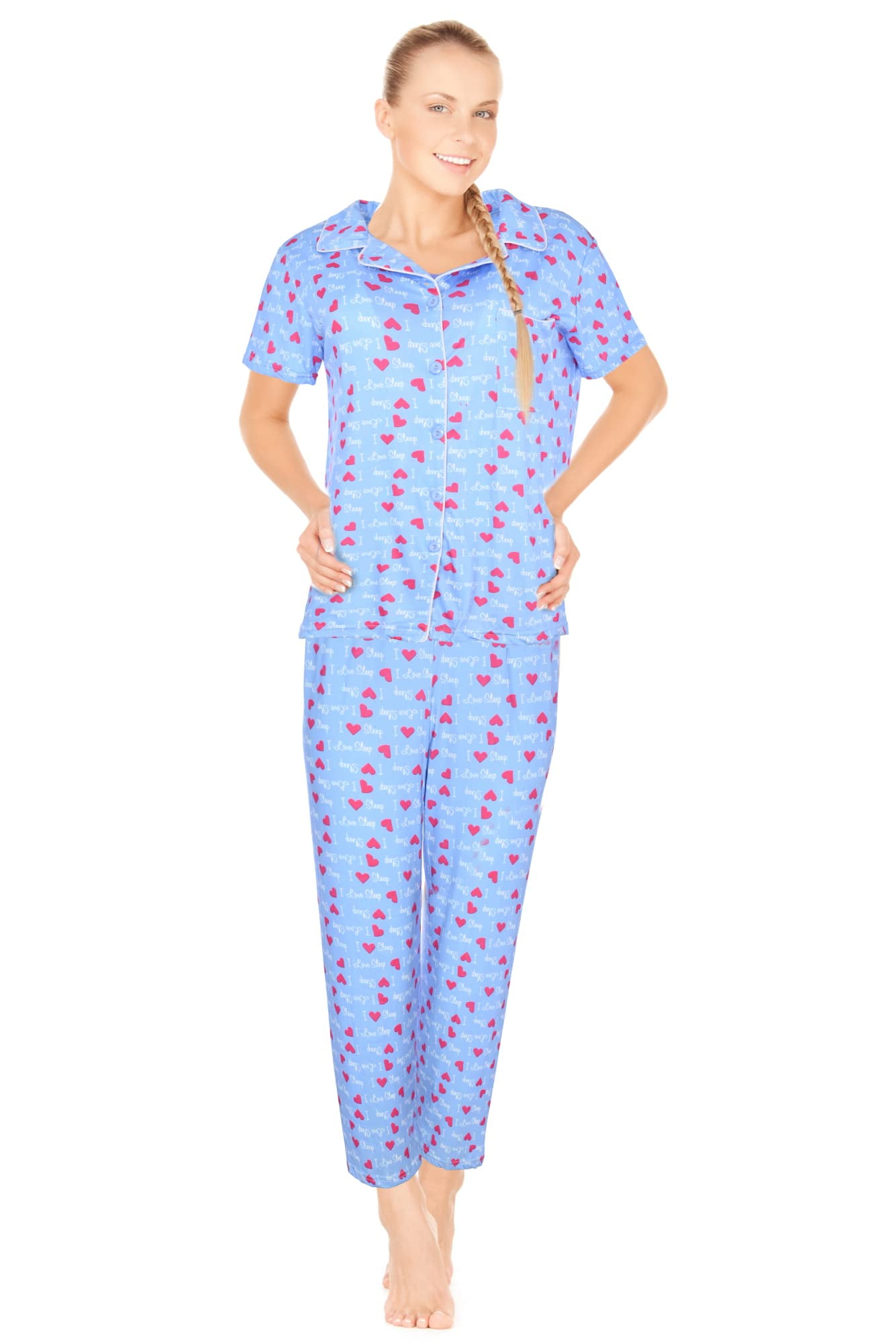 JEFFRICO Pajamas For Women Pajama Set Sleepwear Soft Pajamas Short ...