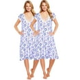 JEFFRICO Womens 2 Pack Nightgowns Short Sleeve Sleepwear Soft Pajama ...