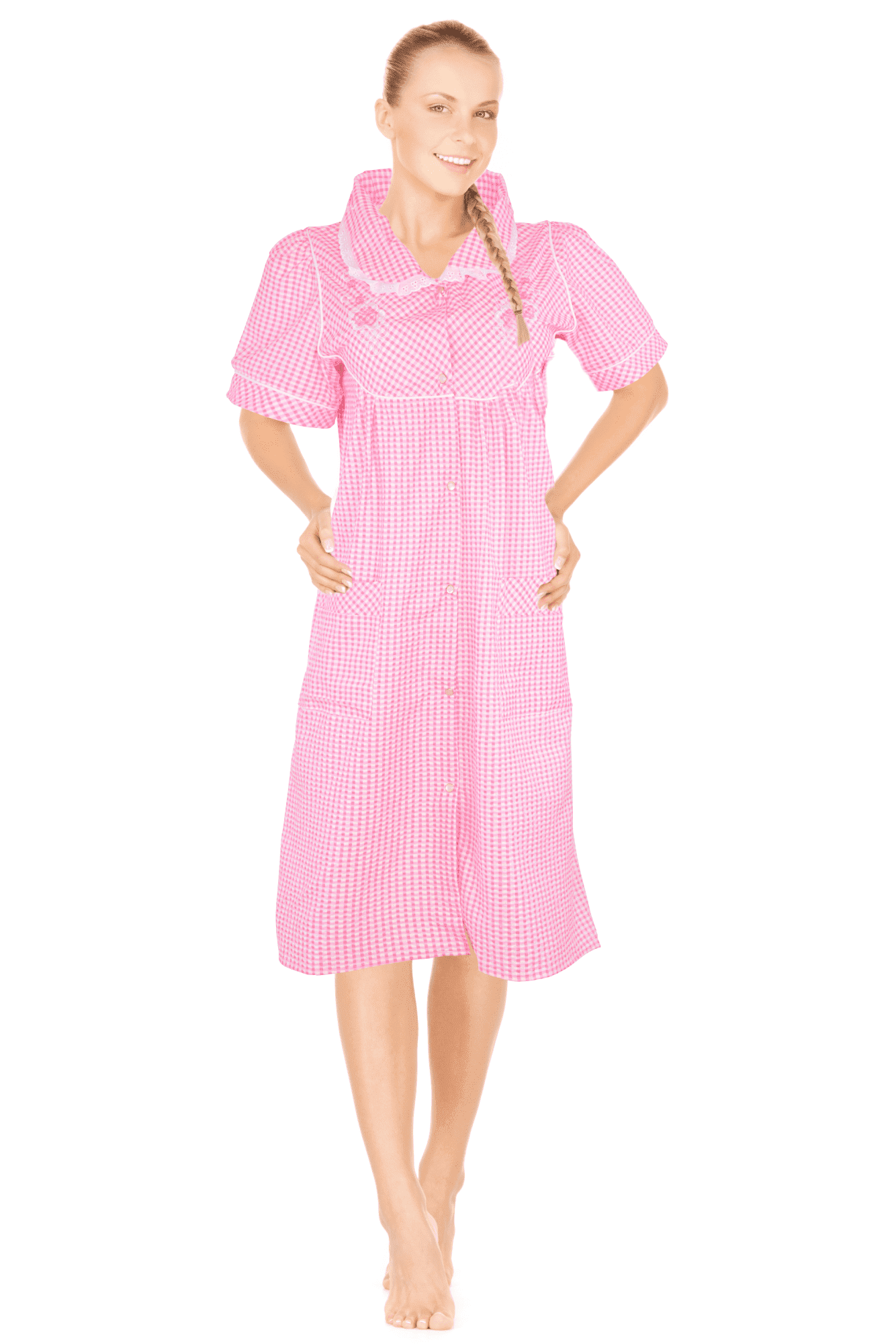 JEFFRICO Womens Dusters For Women Snap Front Housecoat Lounger Duster ...