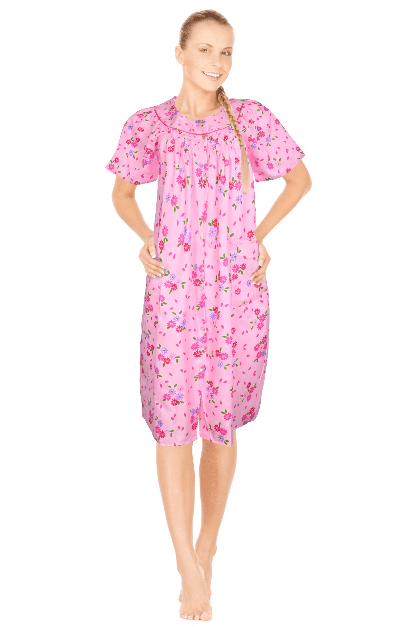 JEFFRICO Womens Dusters For Women Snap Front Housecoat Lounger Duster ...