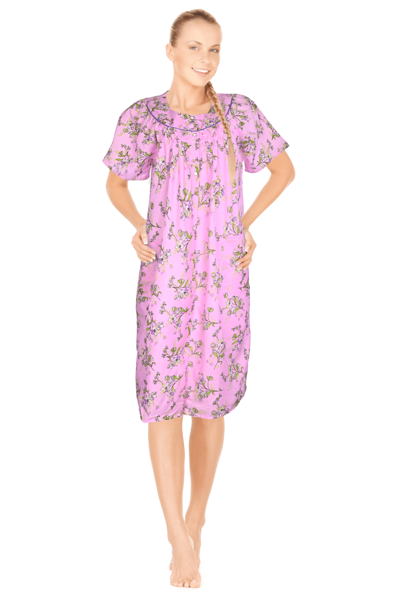 JEFFRICO Womens Dusters For Women Snap Front Housecoat Lounger Duster ...