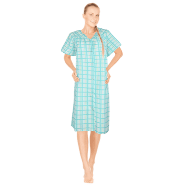 EZI House Dresses for Women with Pockets Moo Moos Gingham House Coat ...
