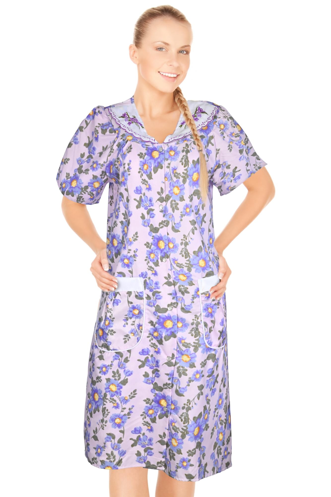 Jeffrico House Dresses for Women, Cotton and Polyester, Lightweight ...