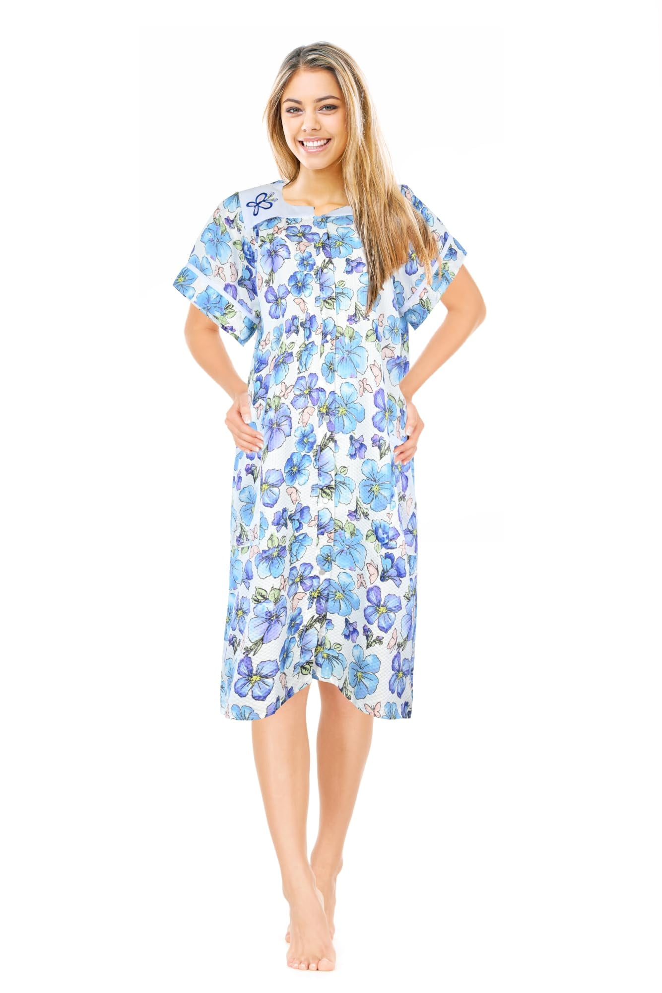 JEFFRICO Womens Dusters For Women Snap Front Housecoat Lounger Duster ...