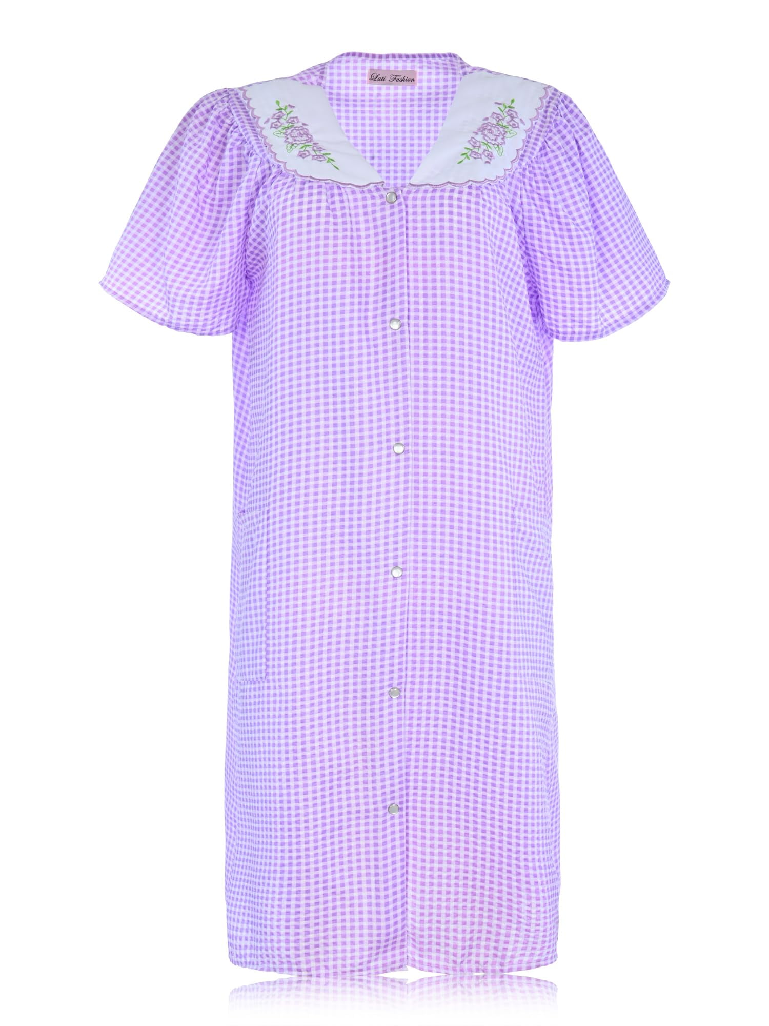 JEFFRICO Womens Dusters For Women Snap Front Housecoat Lounger Duster ...