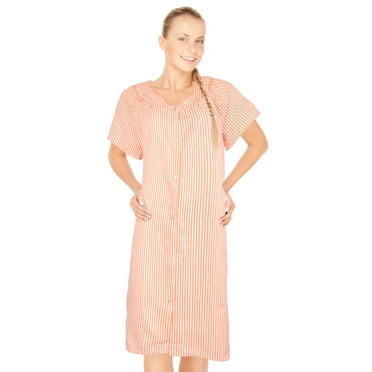 EZI House Dresses for Women with Pockets Moo Moos Gingham House Coat ...