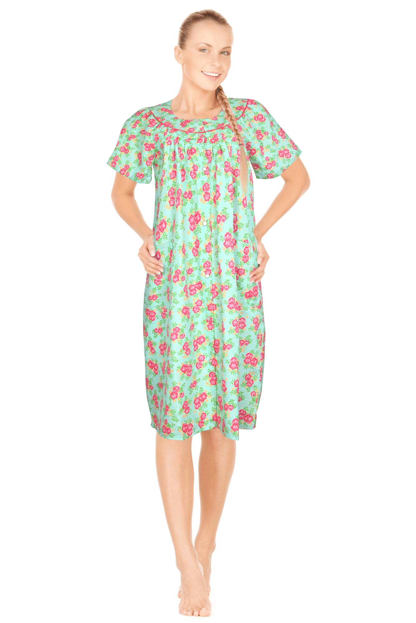 JEFFRICO Womens Dusters For Women Snap Front Housecoat Lounger Duster ...