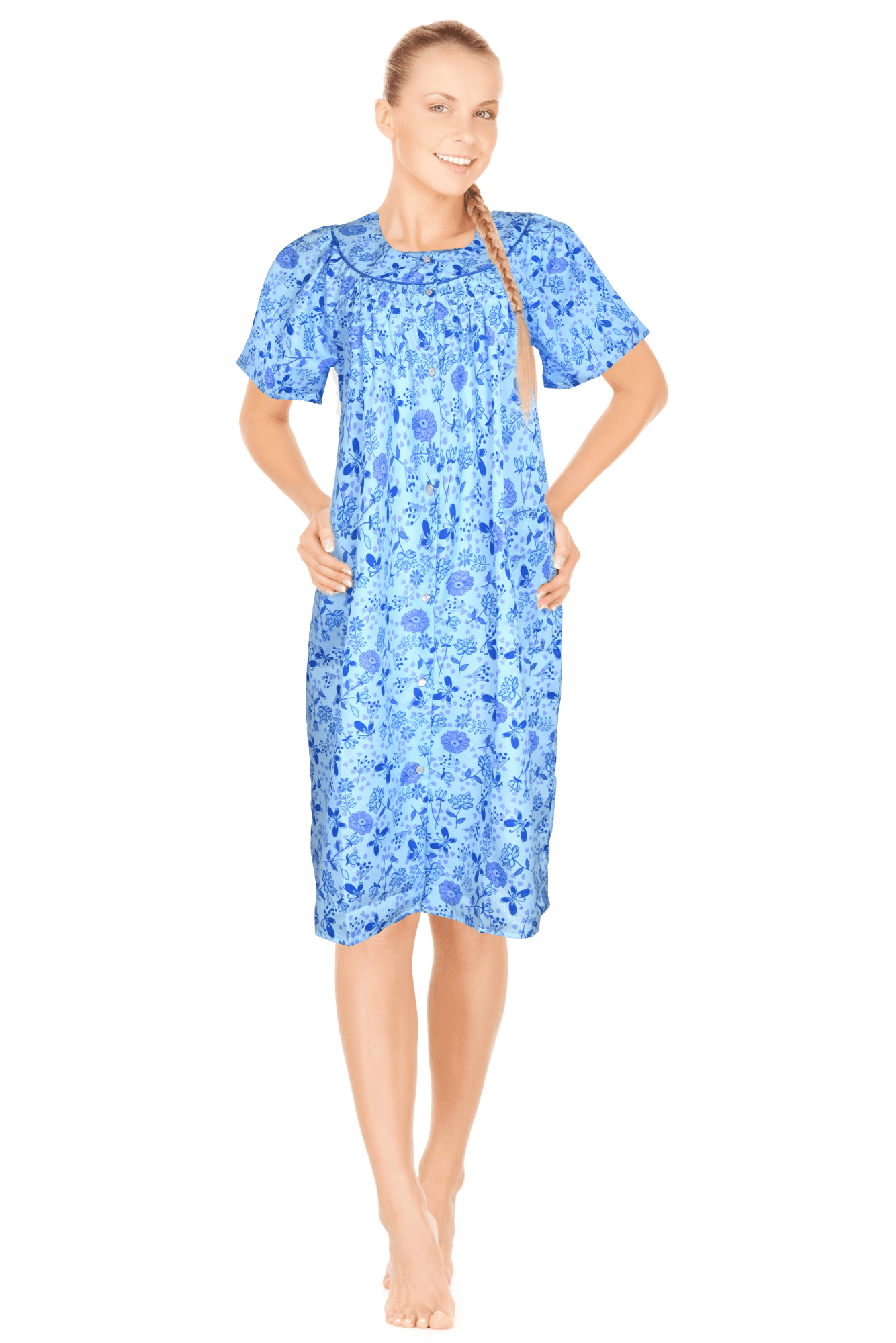 JEFFRICO Womens Dusters For Women Snap Front Housecoat Lounger Duster ...