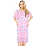 EZI House Dresses for Women with Pockets Moo Moos Gingham House Coat ...
