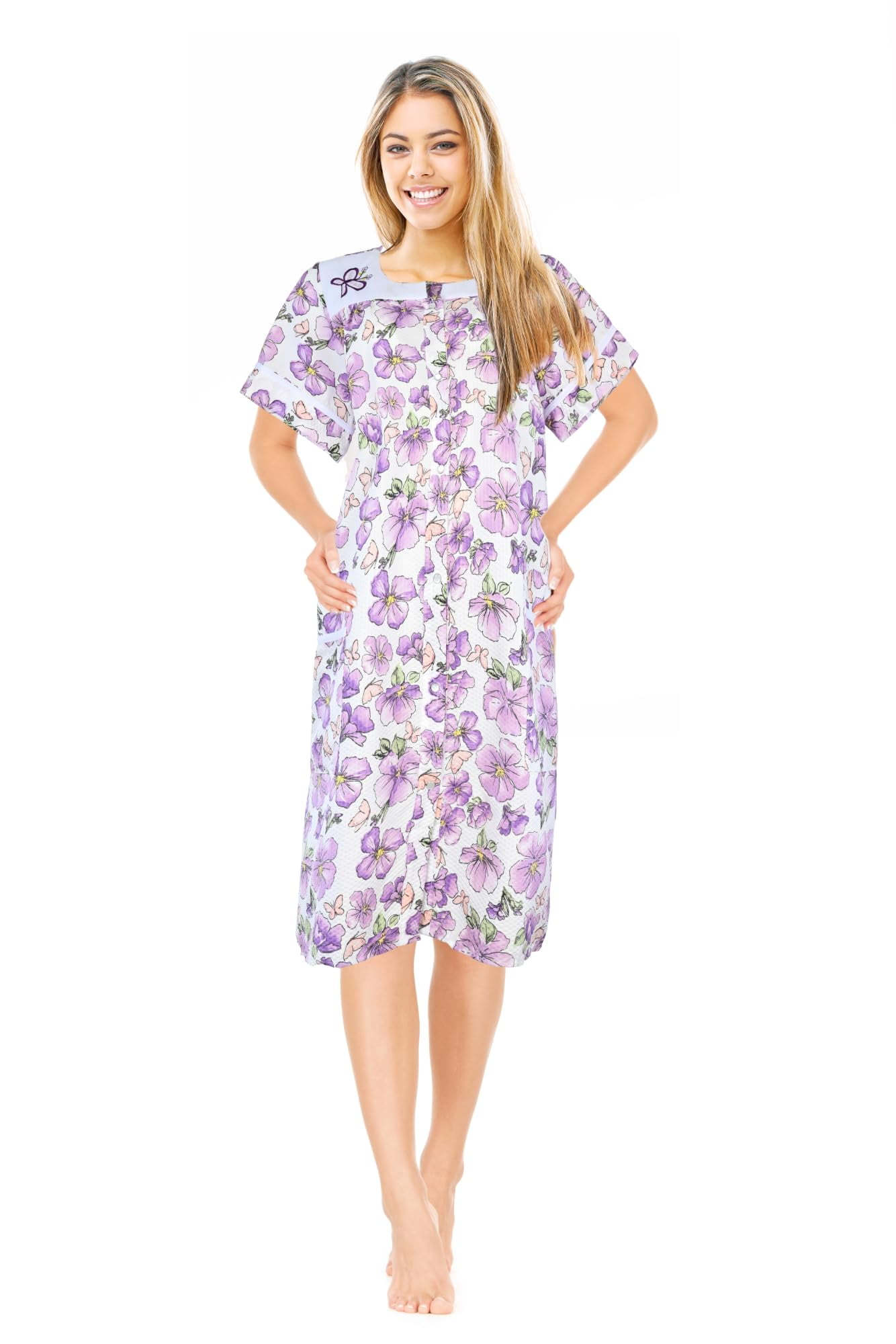 JEFFRICO Womens Dusters For Women Snap Front Housecoat Lounger Duster ...