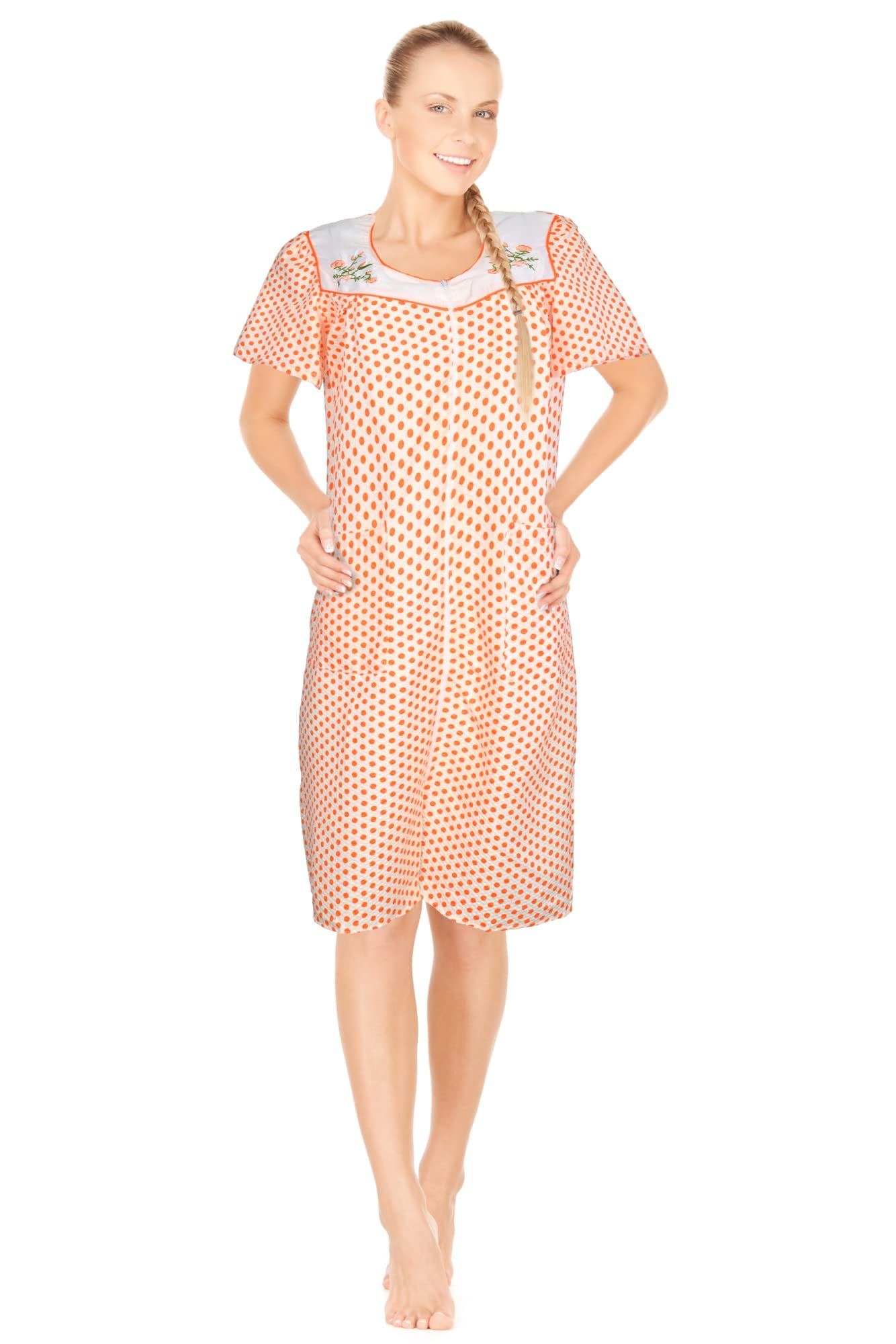 JEFFRICO Womens Dusters For Women Snap Front Housecoat Lounger Duster ...