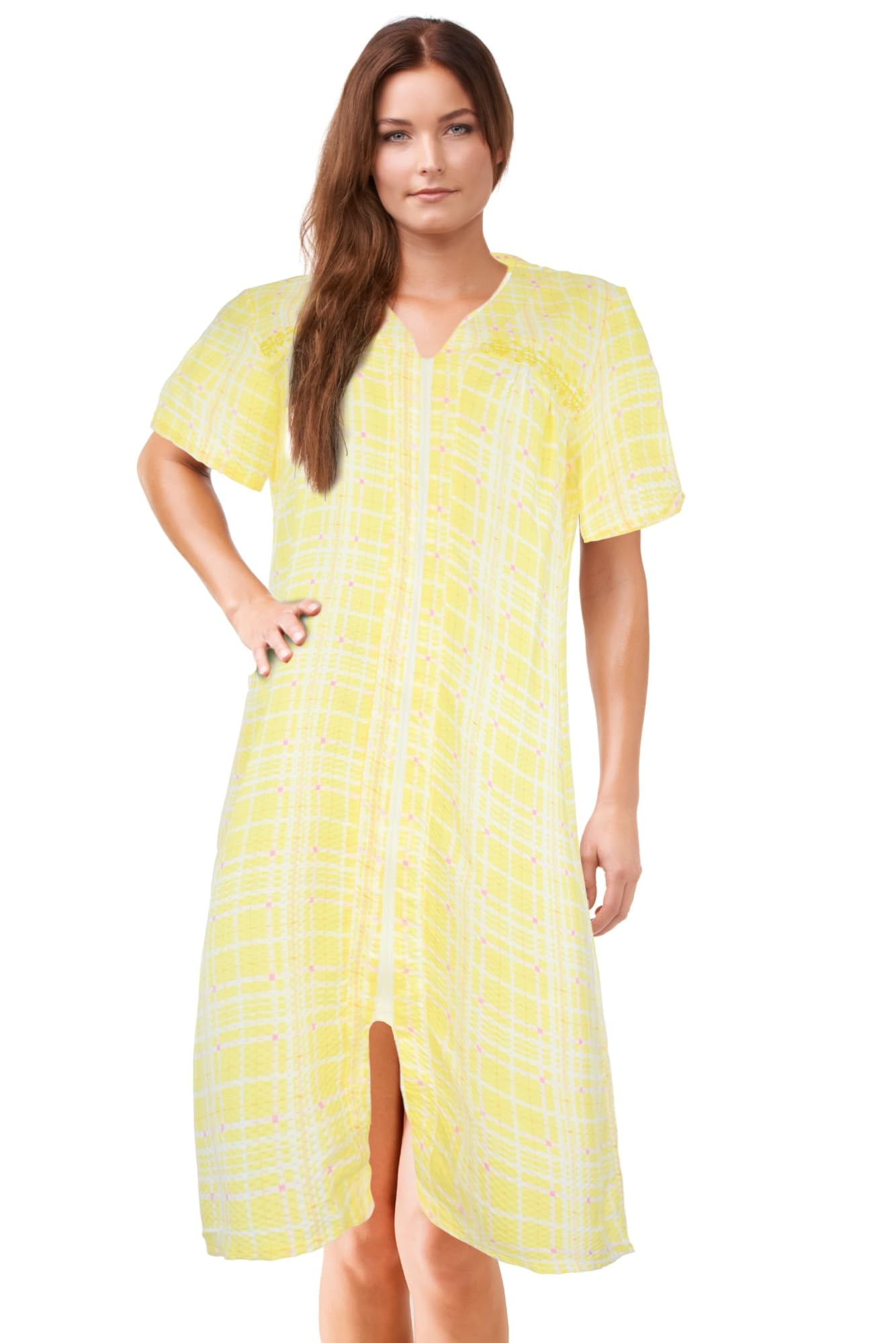 JEFFRICO Womens Dusters For Women Zipper Front Housecoat Lounger Duster ...