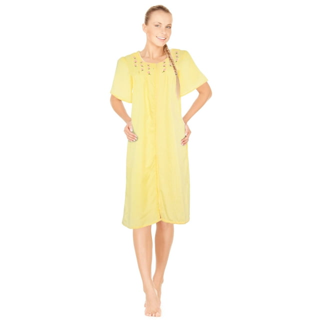 JEFFRICO Womens Dusters For Women Zipper Front Housecoat Lounger Duster ...