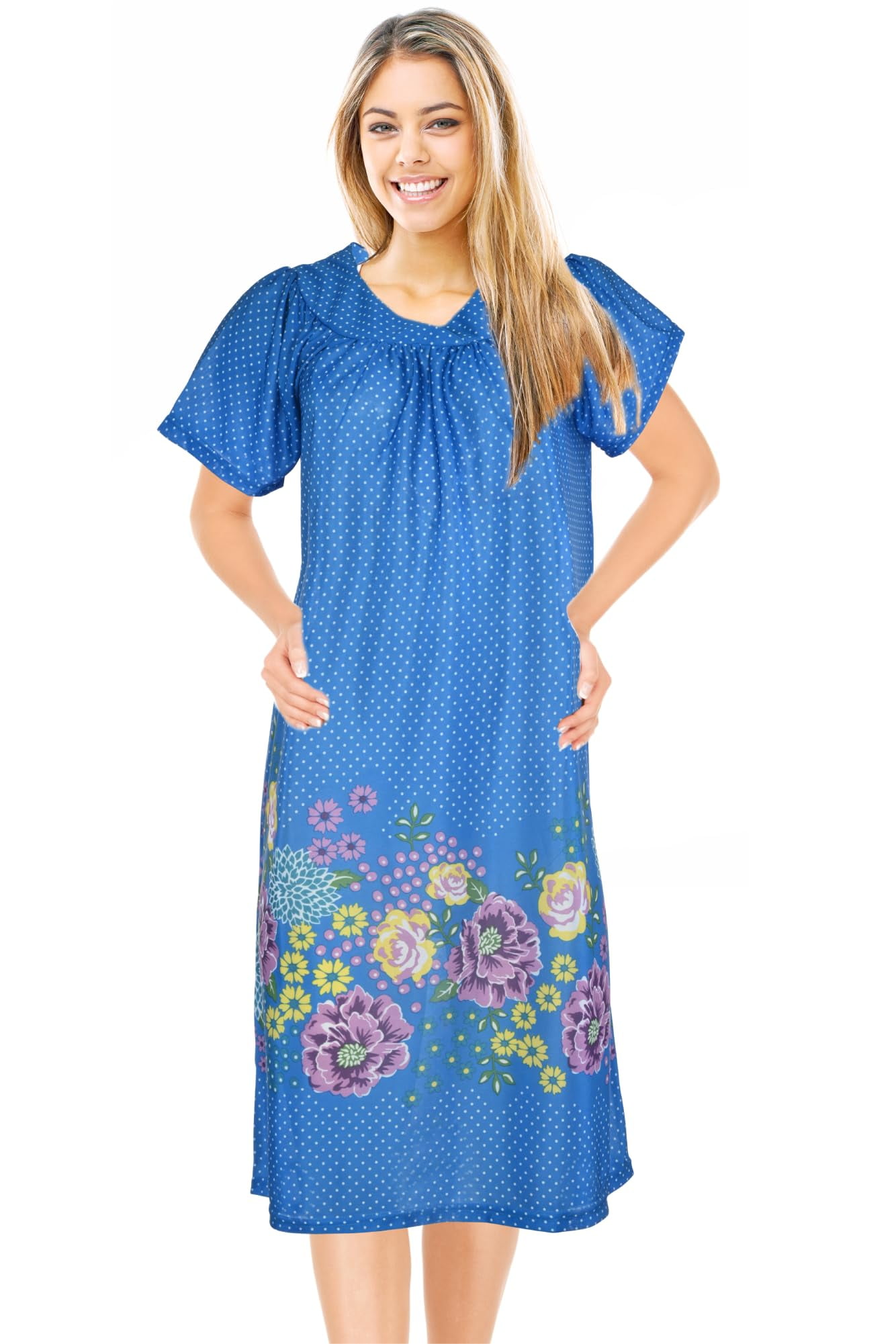 JEFFRICO Womens Nightgowns Muumuu Lounger House Dress Sleepwear Silky ...
