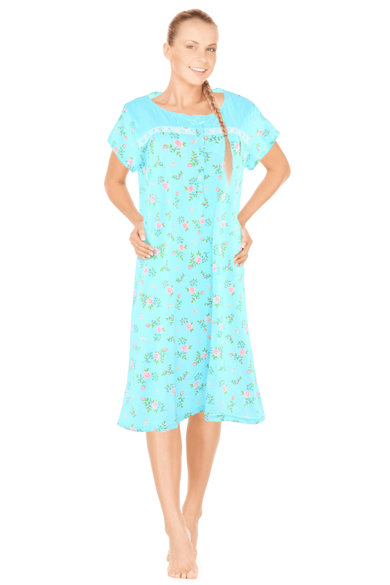 JEFFRICO Womens Nightgowns Sleepwear Soft Pajama Dress Nightshirts Plus ...