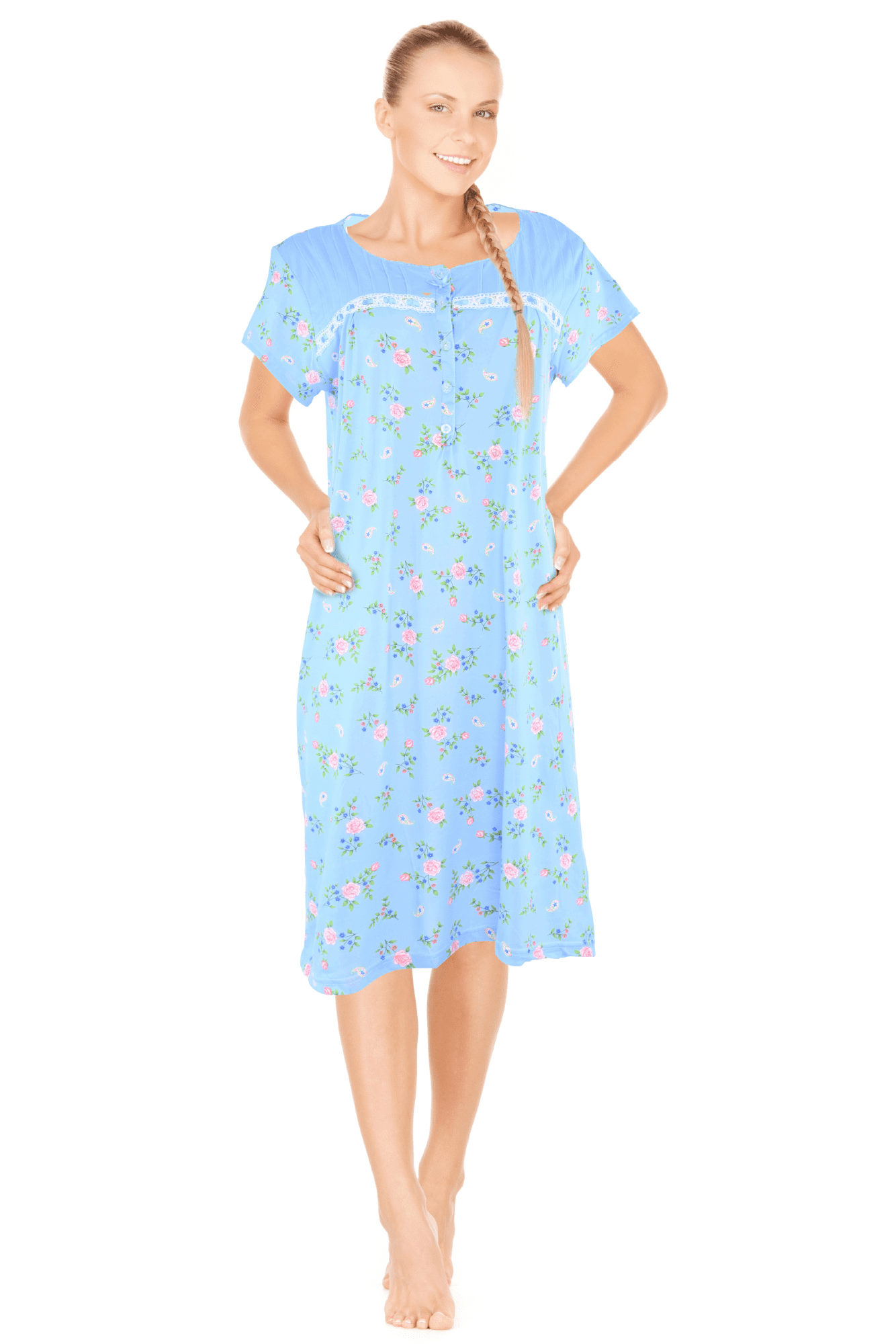 JEFFRICO Womens Nightgowns Sleepwear Soft Pajama Dress Nightshirts ...